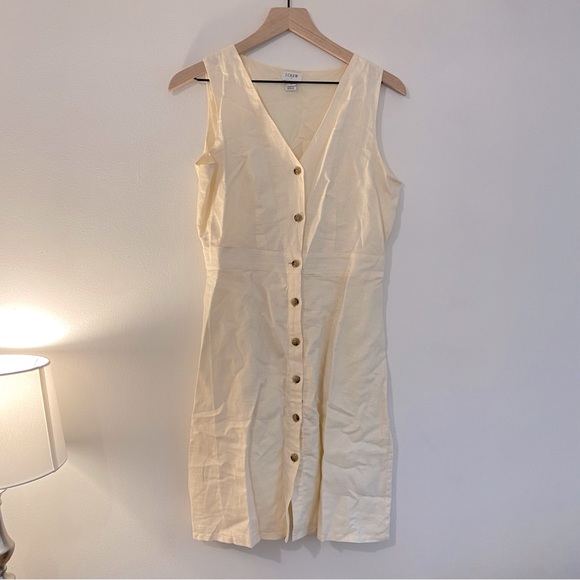 J. Crew | Dresses | J Crew Light Yellow Linen Dress | Poshmark